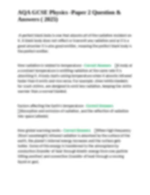 AQA GCSE Physics -Paper 2 Question & Answers ( 2025) | Exams Nursing ...