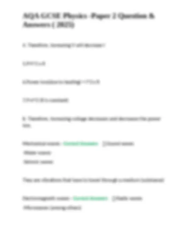 AQA GCSE Physics -Paper 2 Question & Answers ( 2025) | Exams Nursing ...