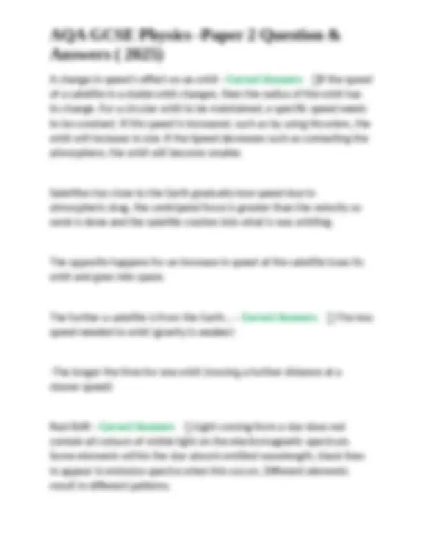 AQA GCSE Physics -Paper 2 Question & Answers ( 2025) | Exams Nursing ...