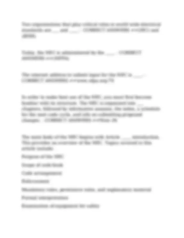 NCCER 26105-20 Exam: National Electrical Code (NEC) and Electrical ...