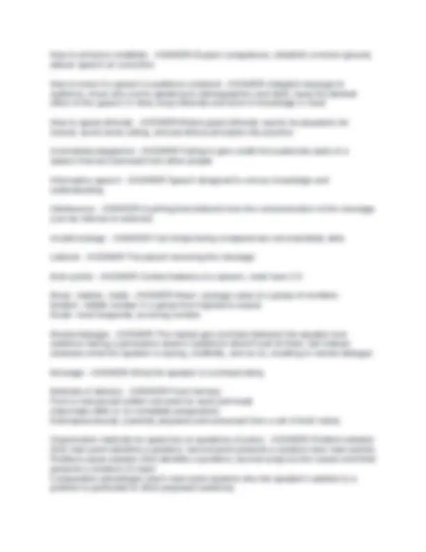 Communication Arts 100 Final Exam Review: Key Concepts and Definitions ...