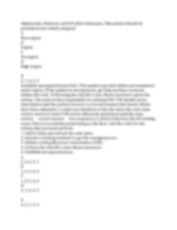 Disaster Nursing: NCLEX Questions and Answers | Exams Nursing | Docsity