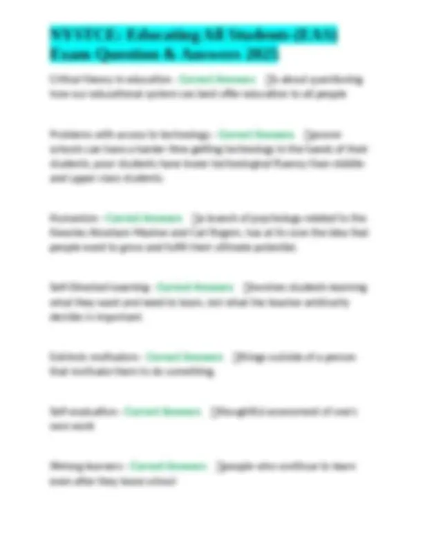 NYSTCE: Educating All Students (EAS) Exam Question & Answers 2025 ...