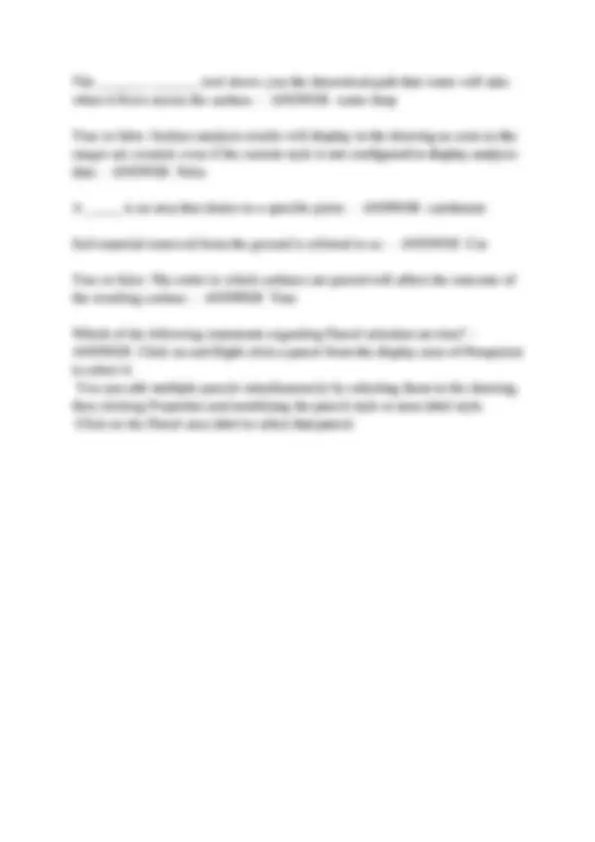 CAD Civil 3D Exam Questions and Answers | Exams Civil Engineering | Docsity