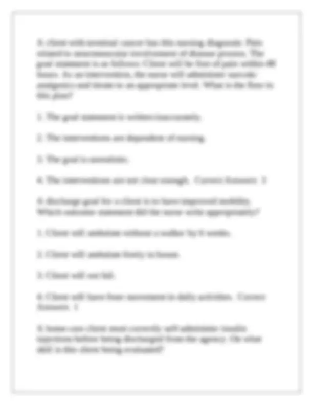 Nursing Practice: Multiple Choice Questions and Answers (Chapters 11-14 ...