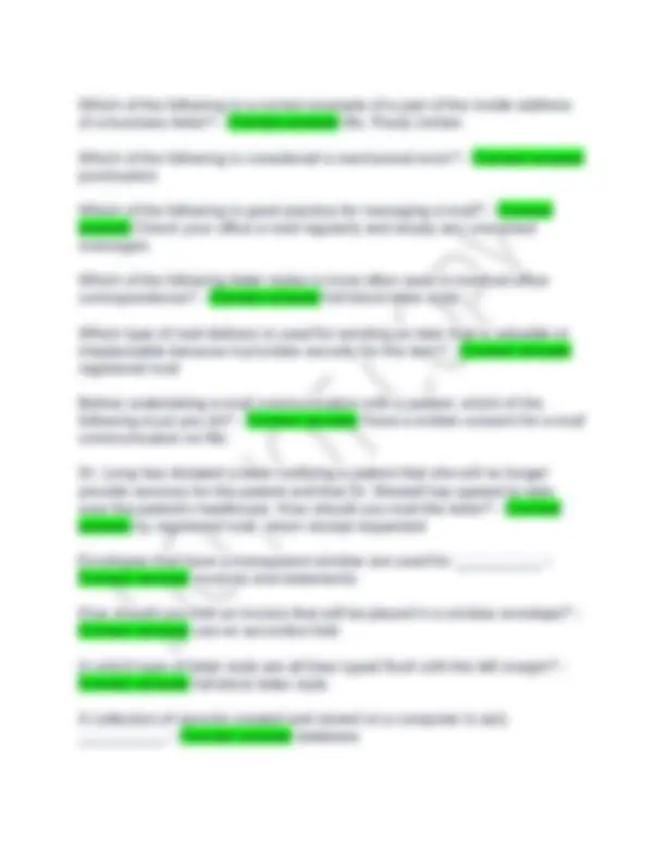 Communication & Office Skills: Chapters 4, 8, 10, 13, 16, 36 Q&A ...