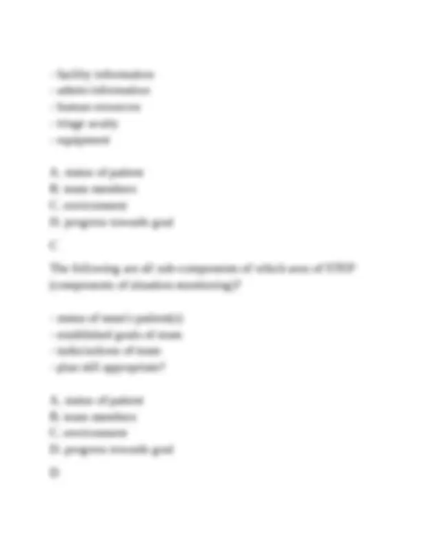 TeamSTEPPS Review Questions With Complete Solutions | Exams Nursing ...