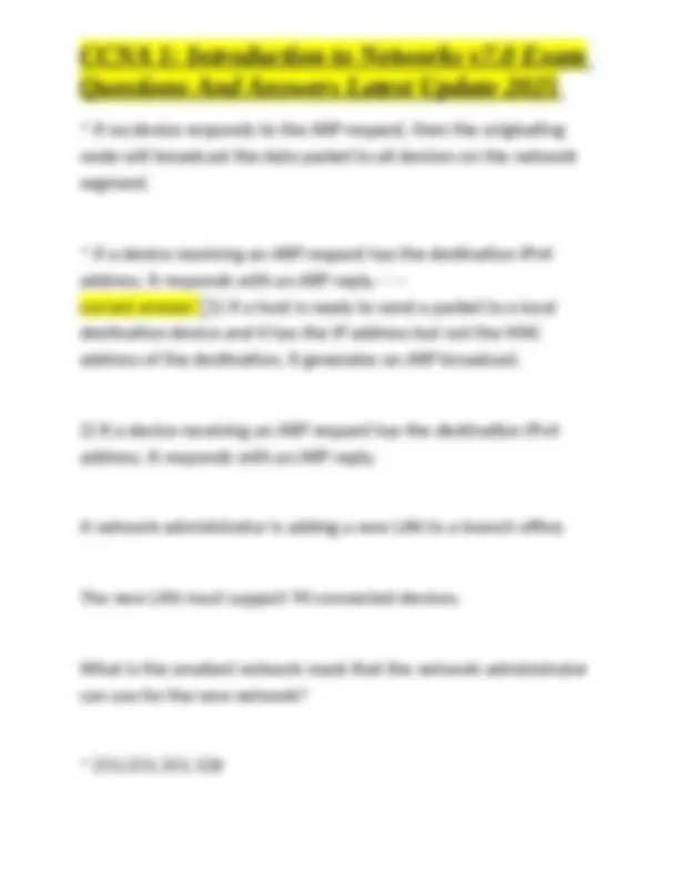 CCNA 1: Introduction to Networks v7.0 Exam Questions and Answers ...