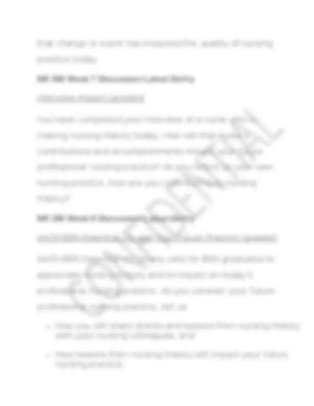 NR 390: Nursing History - Course Project and Discussion Topics | Exams ...