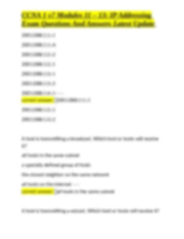 CCNA 1 v7 Modules 11 – 13: IP Addressing Exam Questions And Answers ...