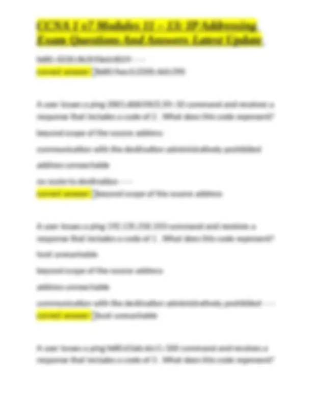CCNA 1 v7 Modules 11 – 13: IP Addressing Exam Questions And Answers ...