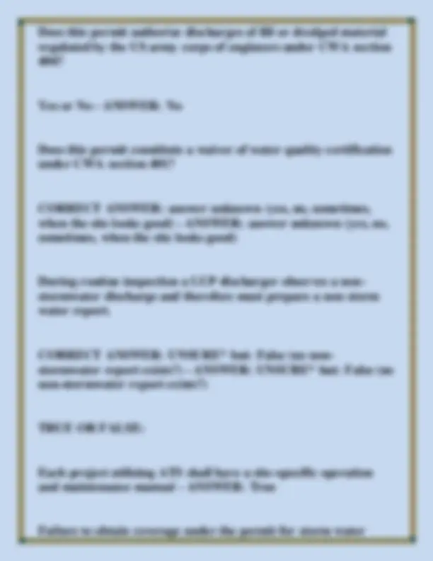 Stormwater Discharge Regulations: CGP Exam Questions & Answers | Exams ...