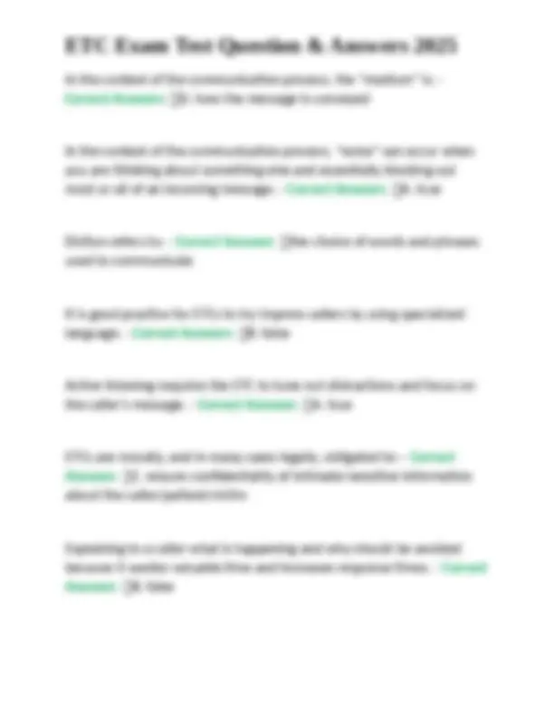 Emergency Telecommunications Exam Questions and Answers | Exams Nursing ...