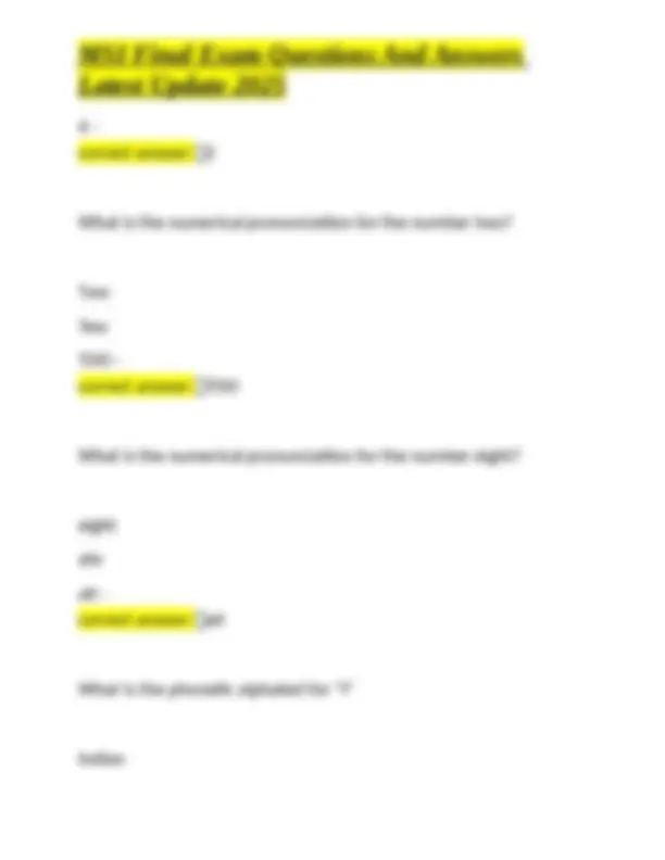 MSI Final Exam: Infantry Tactics and Procedures | Exams Military ...