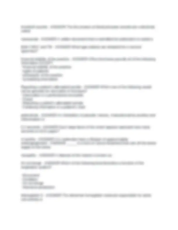 CMAS Certification Practice Exam: Medical Terminology and Procedures | Exams Nursing | Docsity