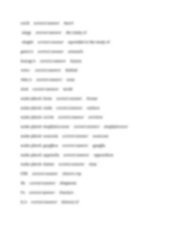 Medical Terminology Suffixes: A Comprehensive Guide for CMAA Exams | Exams Latin language | Docsity