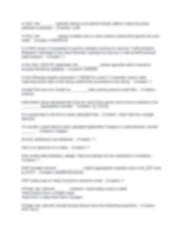 PHP Final Exam: Comprehensive Exercises and Questions | Exams Computer Science | Docsity