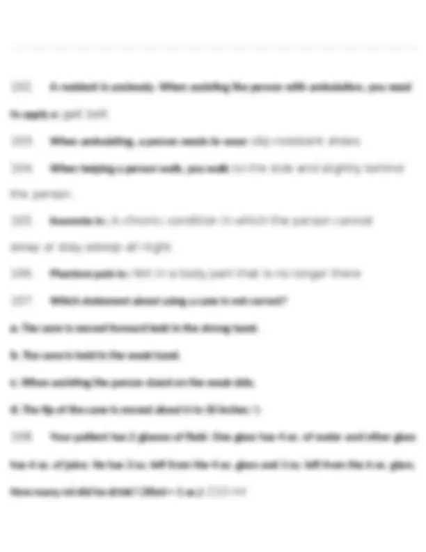 MOSBY'S ESSENTIALS FOR NURSING ASSISTANTS 7TH EDITION QUESTIONS WITH ...