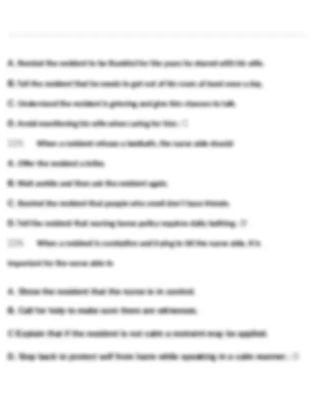 MOSBY'S ESSENTIALS FOR NURSING ASSISTANTS 7TH EDITION QUESTIONS WITH ...