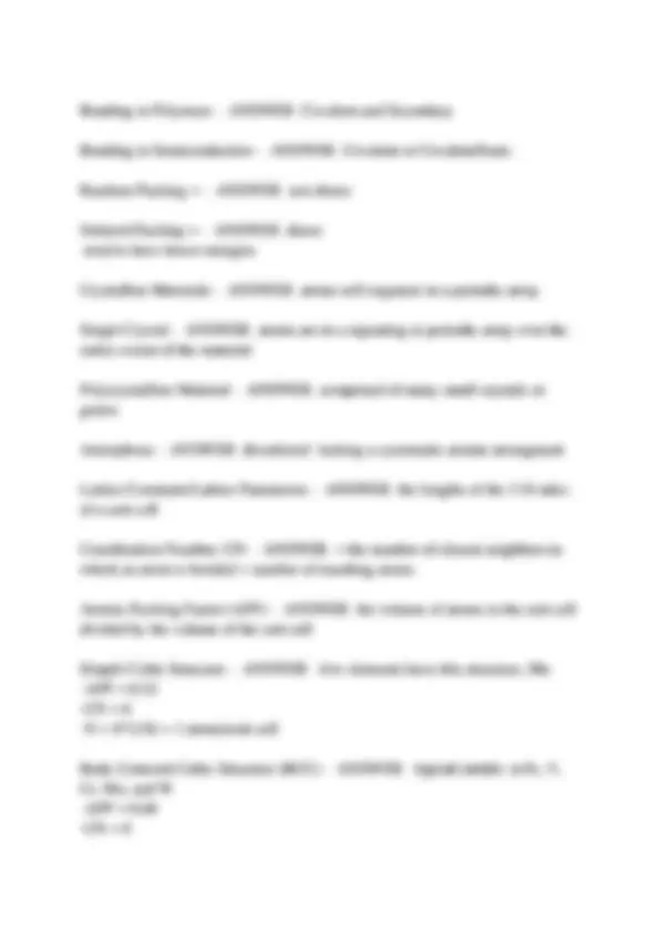 Materials Science Exam 1 Review: Questions and Answers | Exams ...