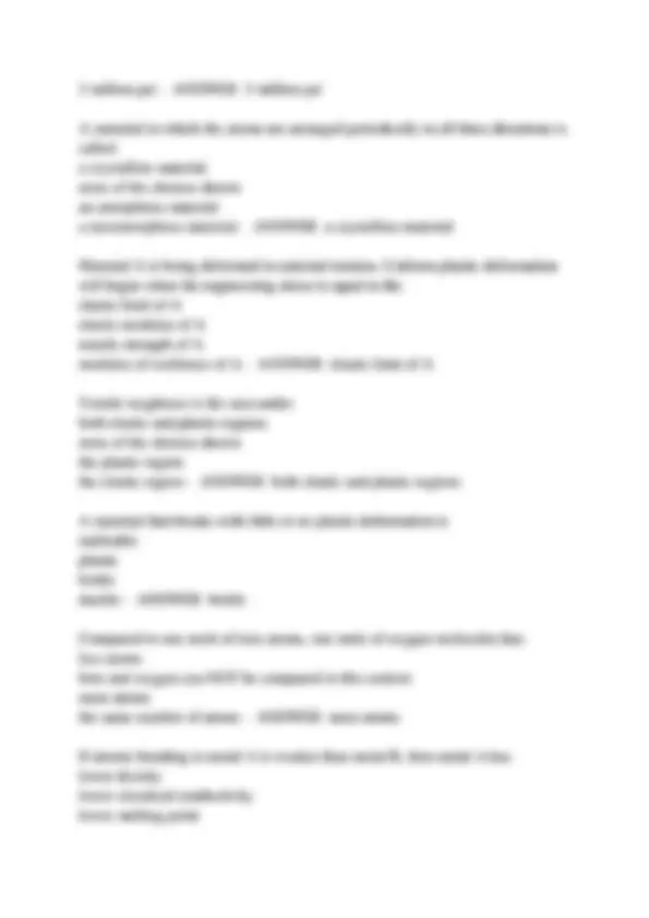 Materials Science Exam 1: Questions and Answers | Exams Engineering ...