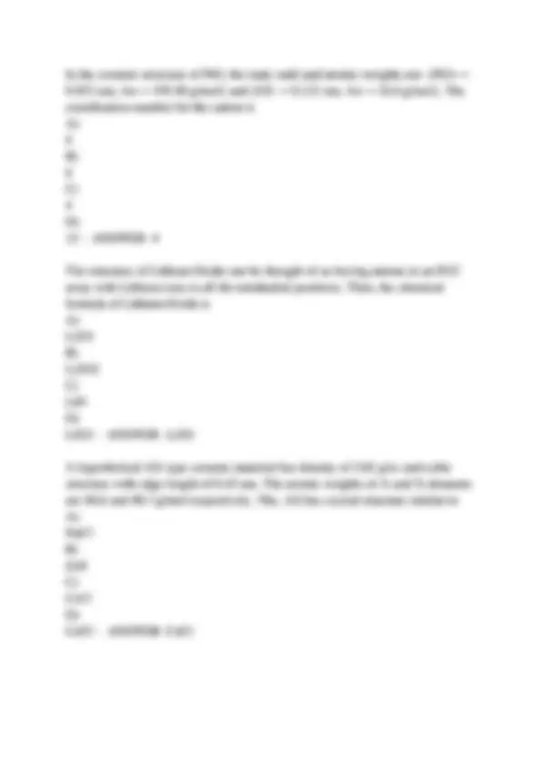 Materials Science Exam 1: Questions and Answers | Exams Engineering ...