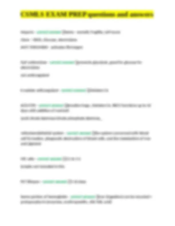 CSMLS Exam Prep: Questions and Answers for Medical Laboratory ...