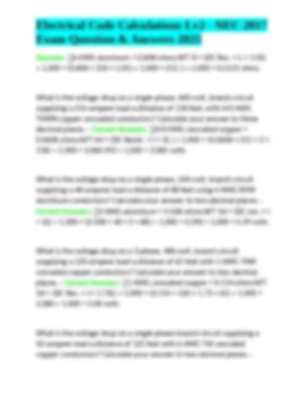 Electrical Code Calculations Lv2 - NEC 2017: Exam Questions and Answers ...