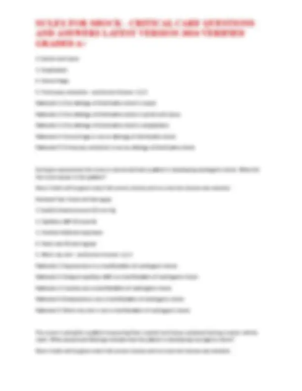NCLEX Questions and Answers: Shock - Critical Care | Exams Nursing ...
