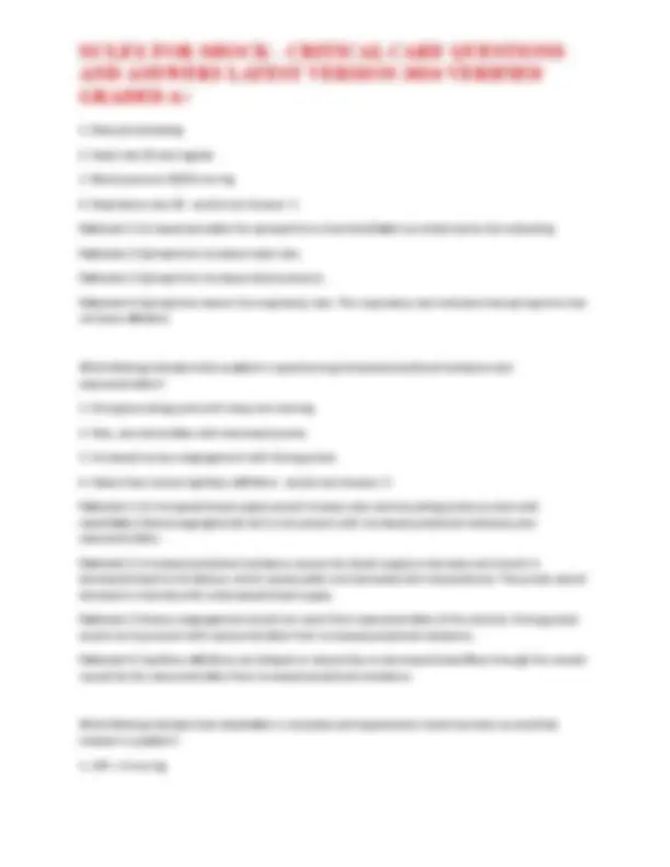 NCLEX Questions and Answers: Shock - Critical Care | Exams Nursing ...