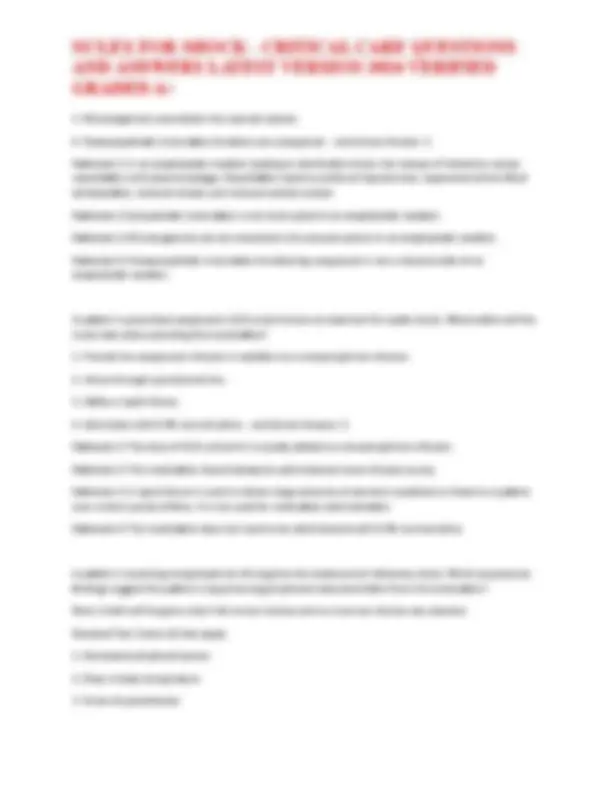 NCLEX Questions and Answers: Shock - Critical Care | Exams Nursing ...