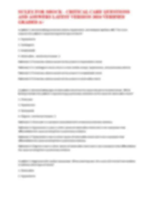 NCLEX Questions and Answers: Shock - Critical Care | Exams Nursing ...