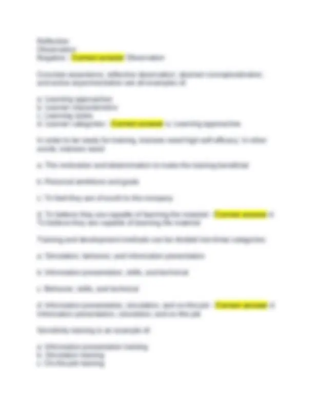 Human Resource Management: Final Prep Assessment Questions with Correct ...