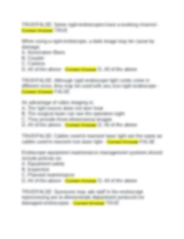 Certified Endoscope Reprocessor Exam Practice Questions and Answers ...