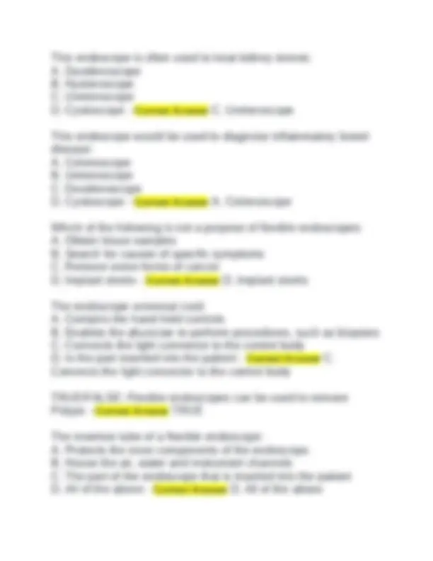 Certified Endoscope Reprocessor Exam Practice Questions and Answers ...