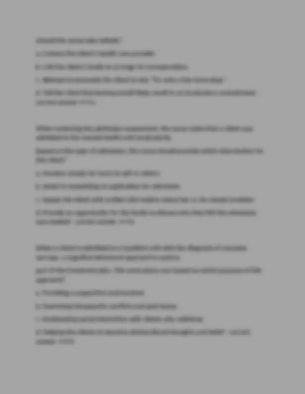 PMH Practice Test 1: Questions and Answers for Mental Health ...