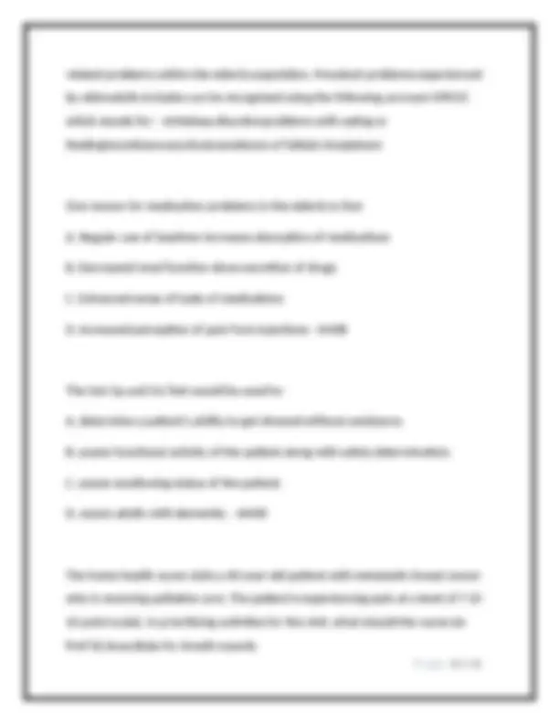 Geriatric Nursing Exam 1 Practice Questions: 2024-2025 | Exams Health ...