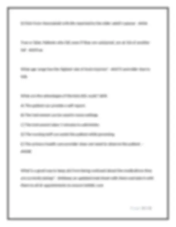 Geriatric Nursing Exam 1 Practice Questions: 2024-2025 | Exams Health ...