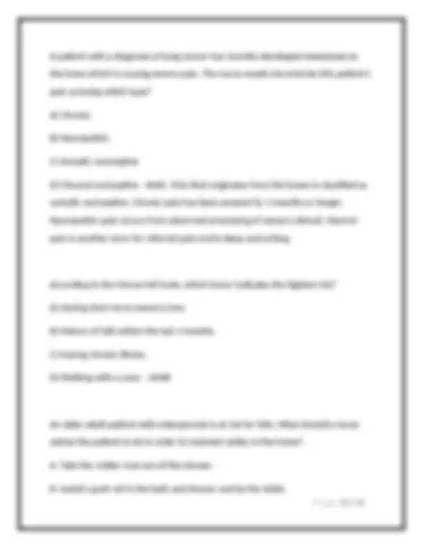 Geriatric Nursing Exam 1 Practice Questions: 2024-2025 | Exams Health ...