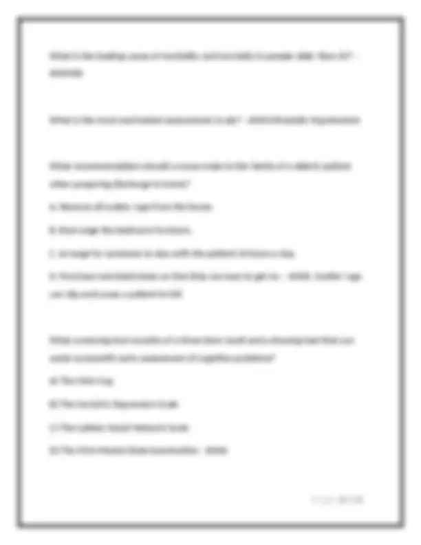 Geriatric Nursing Exam 1 Practice Questions: 2024-2025 | Exams Health ...