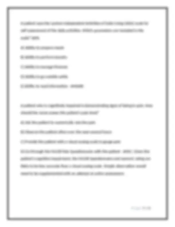Geriatric Nursing Exam 1 Practice Questions: 2024-2025 | Exams Health ...
