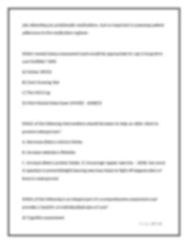 Geriatric Nursing Exam 1 Practice Questions: 2024-2025 | Exams Health ...