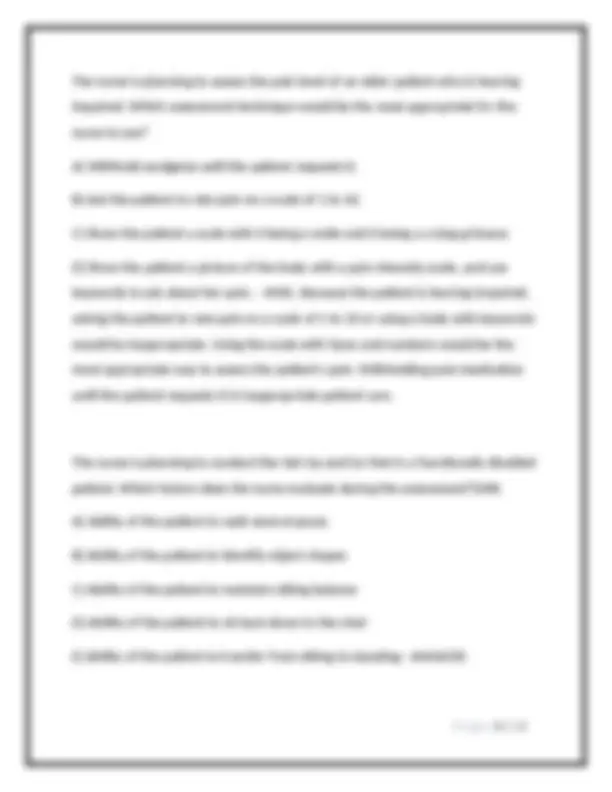 Geriatric Nursing Exam 1 Practice Questions: 2024-2025 | Exams Health ...