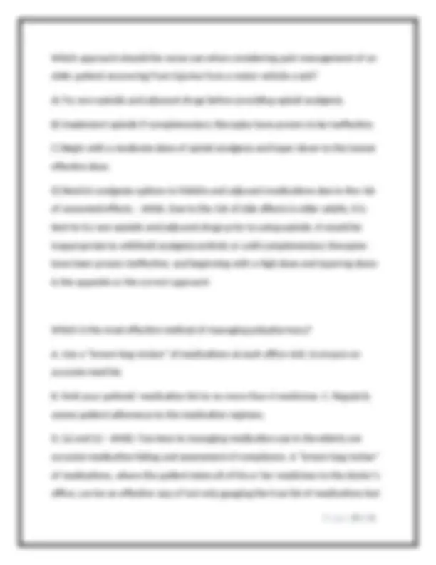 Geriatric Nursing Exam 1 Practice Questions: 2024-2025 | Exams Health ...