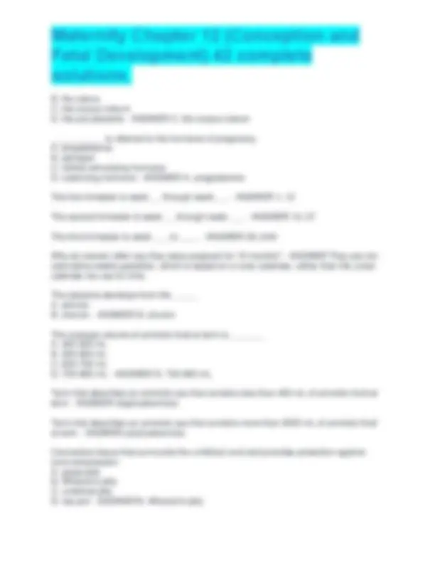Maternity Chapter 12: Conception & Fetal Development Quiz | Exams ...