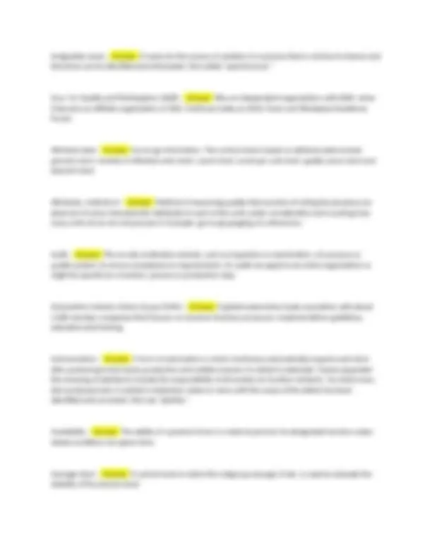 ASQ Quality Management Glossary: Definitions and Explanations | Exams Nursing | Docsity