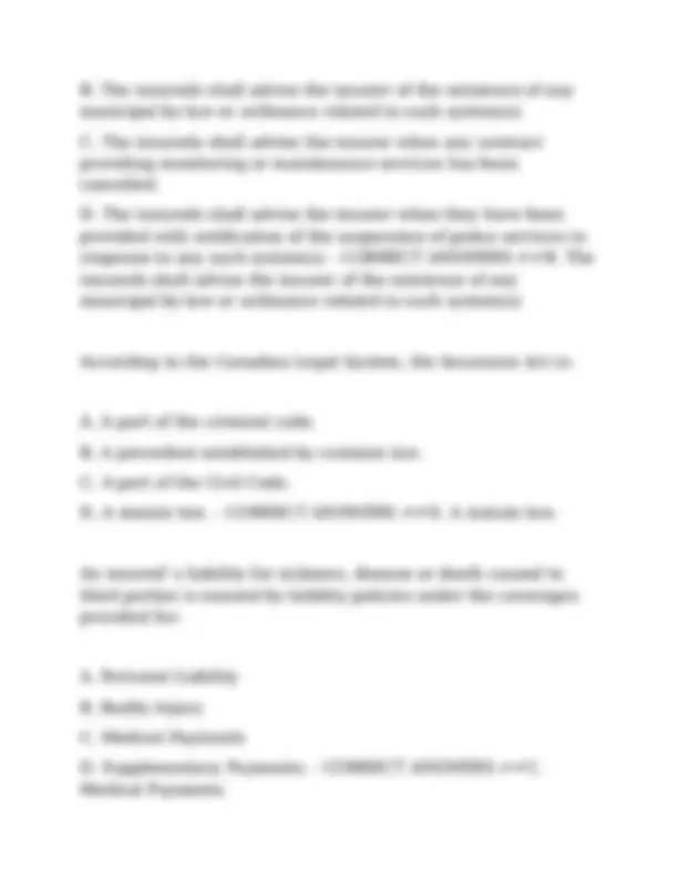 Fundamentals of Insurance (BC) Exam with Answers | Exams Insurance law ...