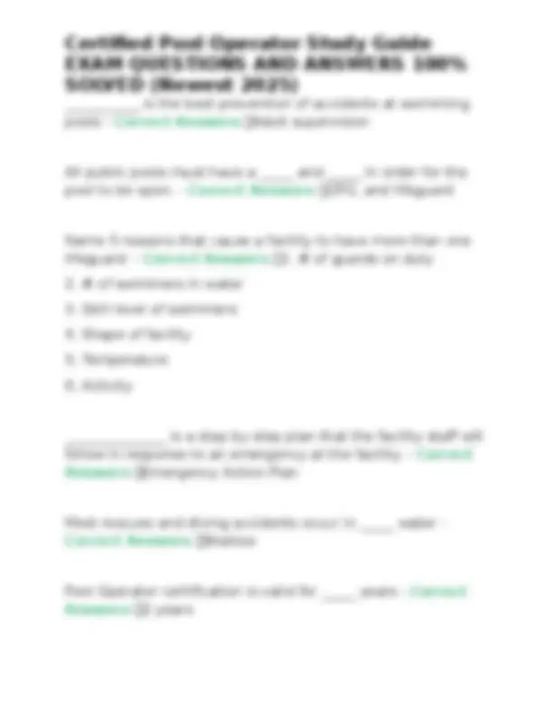 Certified Pool Operator Study Guide: Exam Questions and Answers | Exams ...