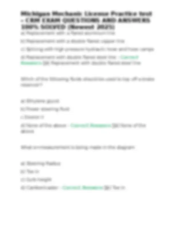 Michigan Mechanic License Practice Test: CRM Exam Questions and Answers ...