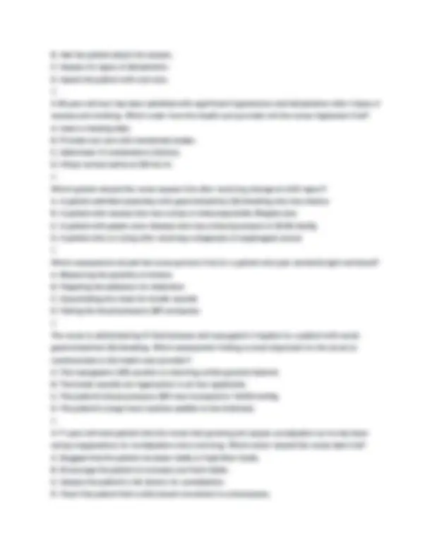 Gastroesophageal Reflux Disease (GERD) - Exam 3 Practice Questions with ...